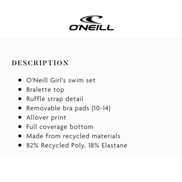 O'Neill | Swim | Oneill Girls Ruffle Bralette Bikini | Poshmark